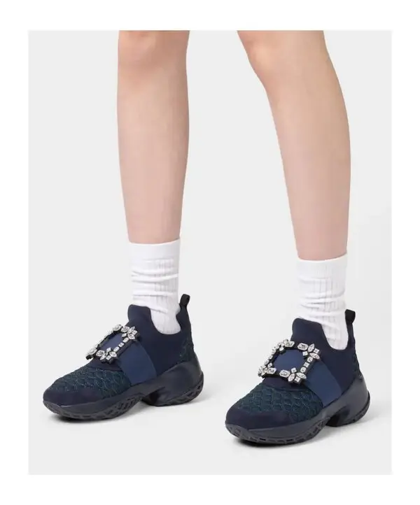ROGER VIVIER Viv' Run Sneakers With Crystal Buckle