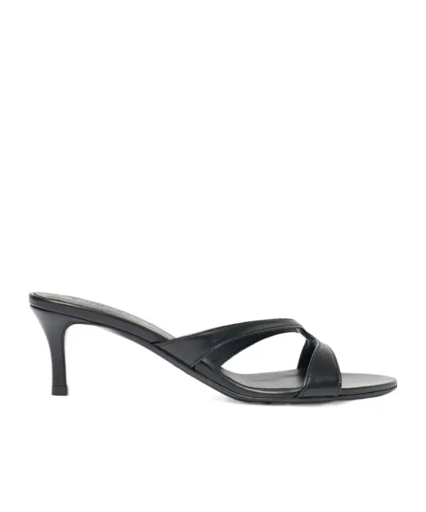 SCAROSSO Round-toe High-heeled Sandals - Black