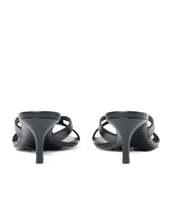 SCAROSSO Round-toe High-heeled Sandals With Crisscross Straps