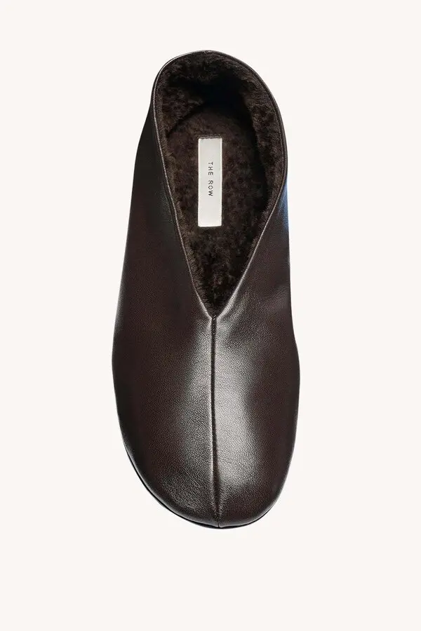 THE ROW Stella Leather And Shearling Flats