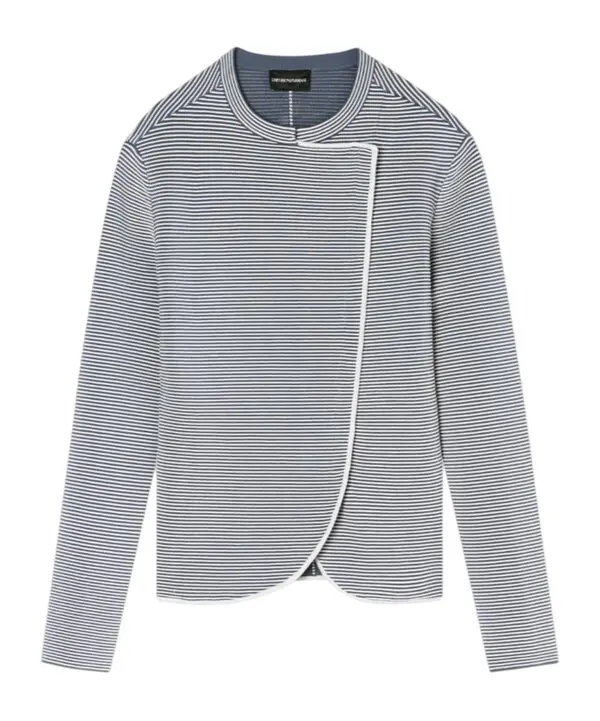 Emporio Armani Striped Crewneck Jacket