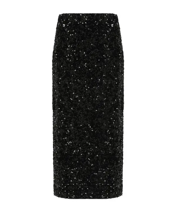 Vince Sequin Embellished Pencil Skirt - Black
