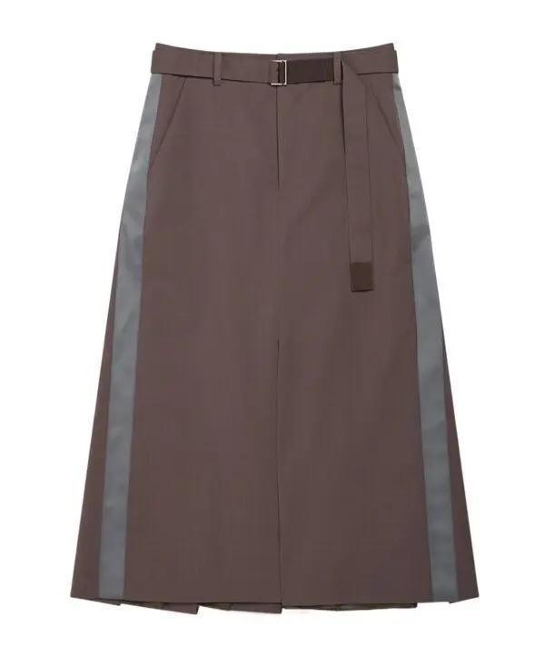 Sacai Belted Midi Skirt - Brown