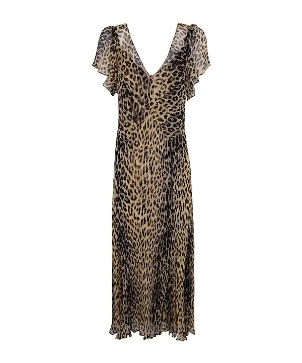 Rixo V-neck Leopard Print Dress - Multicolor