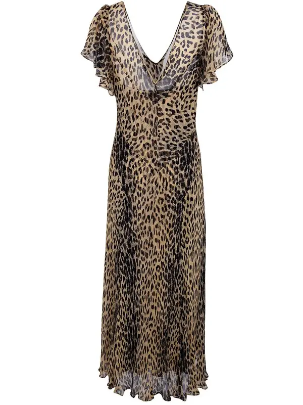 Rixo V-neck Leopard Print Dress - Multicolor