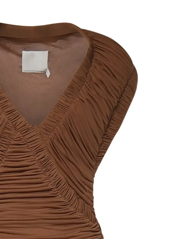 Christopher Esber Ruched Asymmetric Maxi Dress - Brown