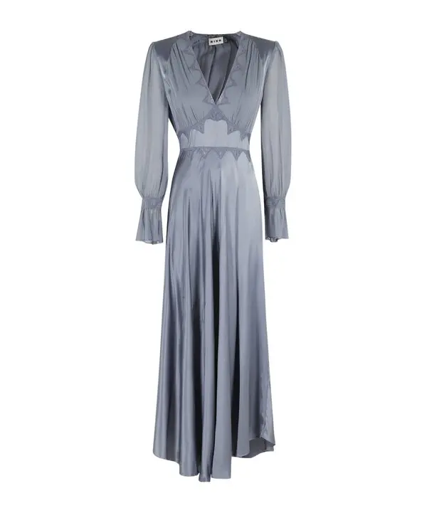 Rixo Arlena Embroidered Maxi Dress - Blue