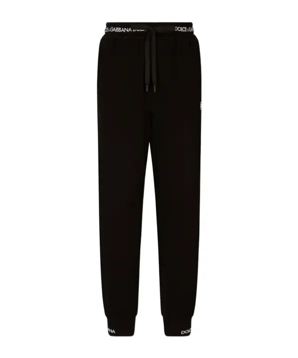 Dolce & Gabbana Logo Patch Drawstring Pants - Black