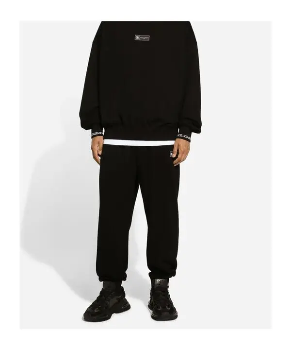 Dolce & Gabbana Logo Patch Drawstring Pants - Black