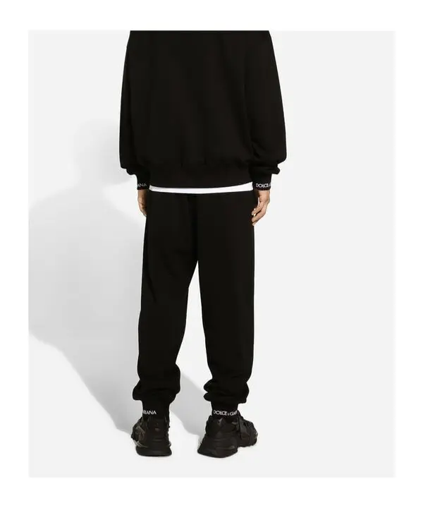 Dolce & Gabbana Logo Patch Drawstring Pants - Black