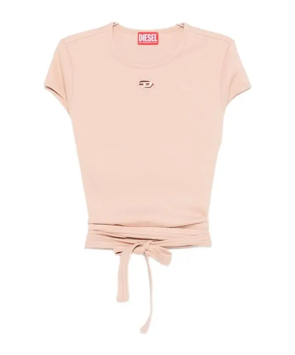 DIESEL® Bunny Tail Cropped Tie T-shirt - Powder