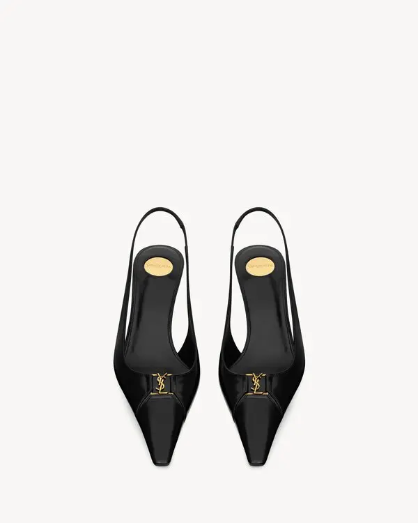 Saint Laurent Babylone Breteuil Slingback Pumps - Black