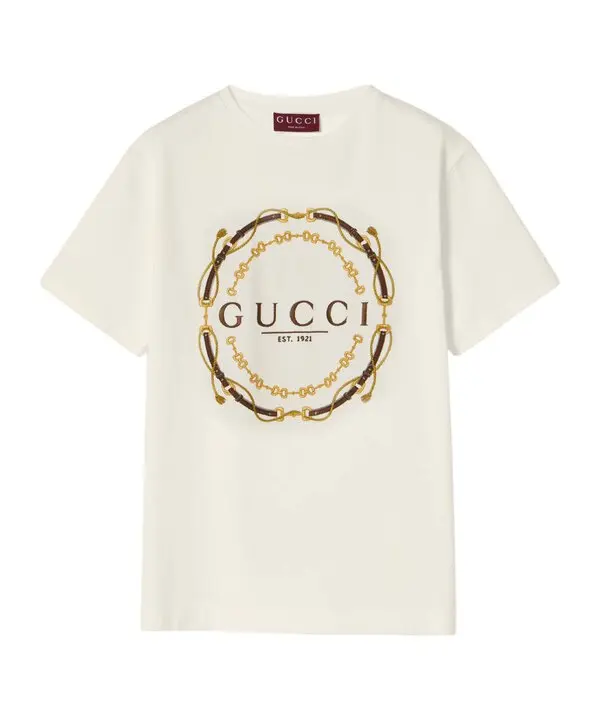 Gucci Logo Printed Cotton T-shirt - Ivory