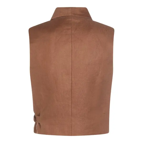 Brunello Cucinelli Sleeveless Shawl Collar Vest With D-ring Belt - Mou