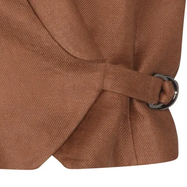 Brunello Cucinelli Sleeveless Shawl Collar Vest With D-ring Belt - Mou