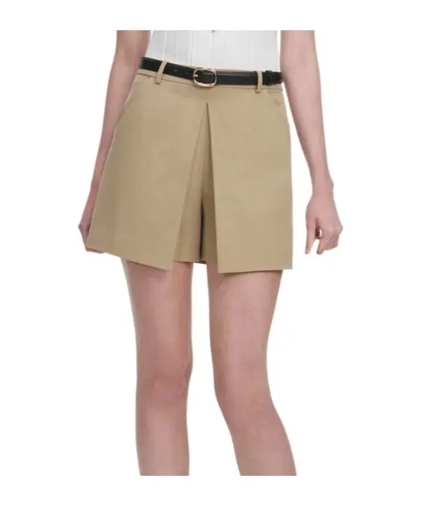 SELF-PORTRAIT Belted Pleated Shorts