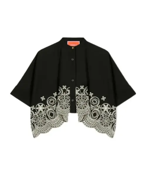 La DoubleJ Embroidered Cropped Shirt