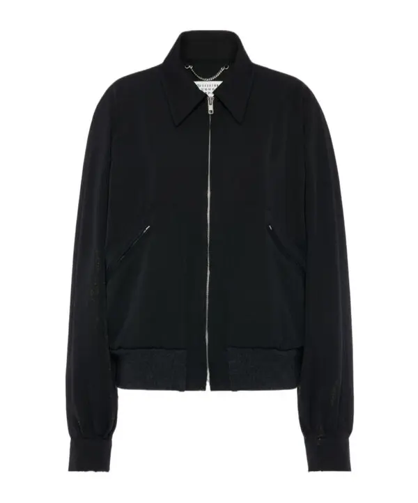 MAISON MARGIELA Wool Gabardine Zip-up Bomber Jacket
