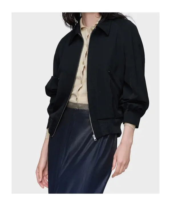 MAISON MARGIELA Wool Gabardine Zip-up Bomber Jacket