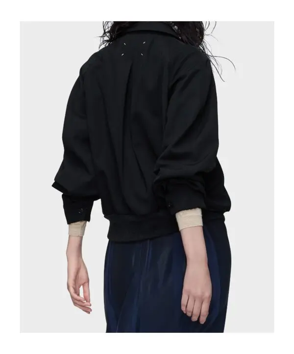MAISON MARGIELA Wool Gabardine Zip-up Bomber Jacket