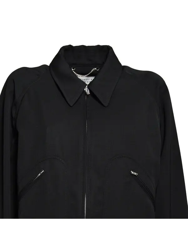 MAISON MARGIELA Wool Gabardine Zip-up Bomber Jacket