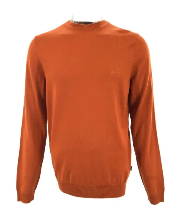 Hugo Boss Regular Fit Extrafine Merino Round Neck Sweater - Brown