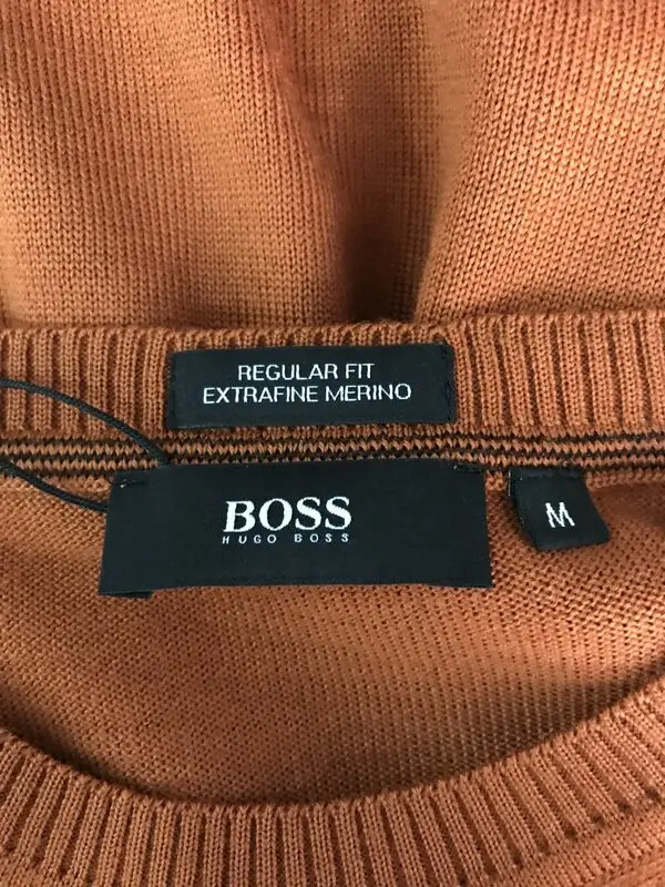 Hugo Boss Regular Fit Extrafine Merino Round Neck Sweater - Brown