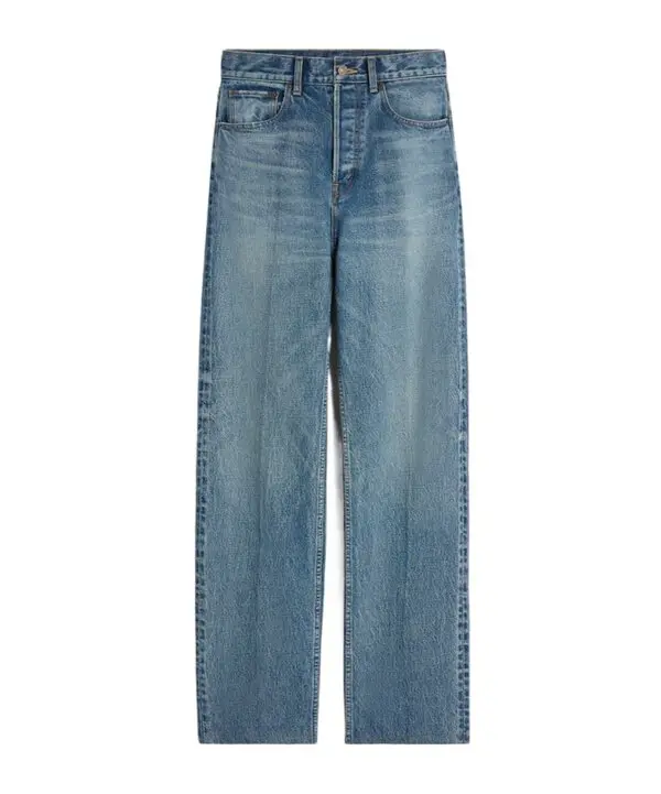 Celine Boyfriend Jeans In Cotton Denim - Blue