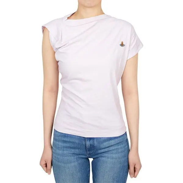 VIVIENNE WESTWOOD Orb Embroidered One-shoulder Top - Gray