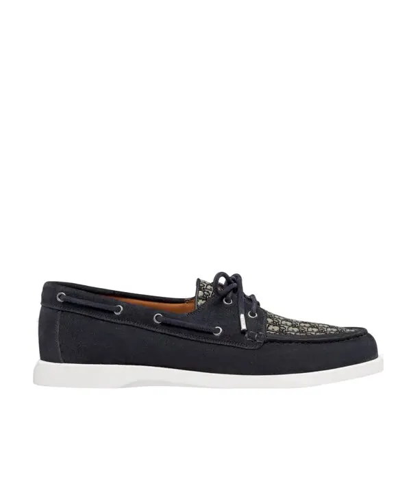 Dior Granville Boat Shoe - Navy Blue/beige/black