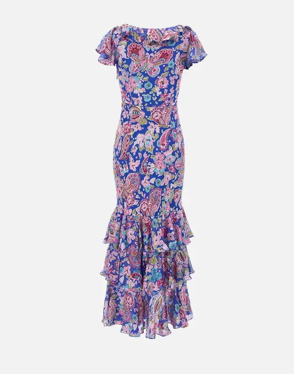 Rixo Amelle Floral Tiered Ruffled Maxi Dress