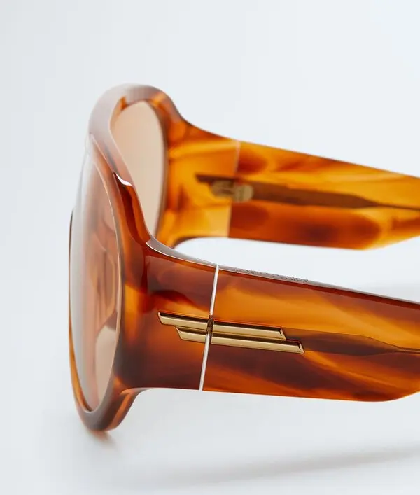 Bottega Veneta Scudo Shield Sunglasses - Brown