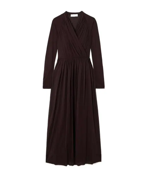 Tory Burch Wrap Design Dress - Spiced Chocolate-brown