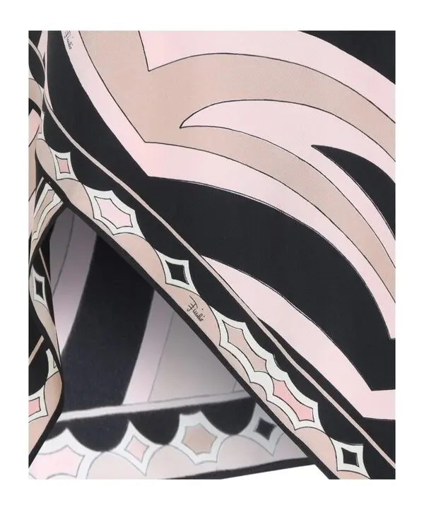 Emilio Pucci Printed Asymmetric Mini Skirt - Black