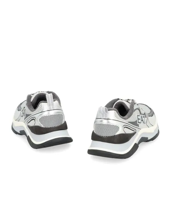 EA7 Perforated Lace-up Sneakers - White