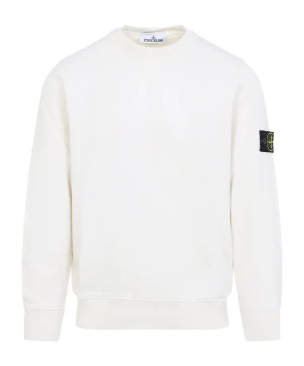 Stone Island Logo Patch Crewneck Sweatshirt - Ivory