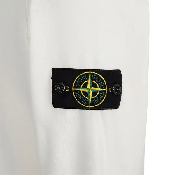 Stone Island Logo Patch Crewneck Sweatshirt - Ivory