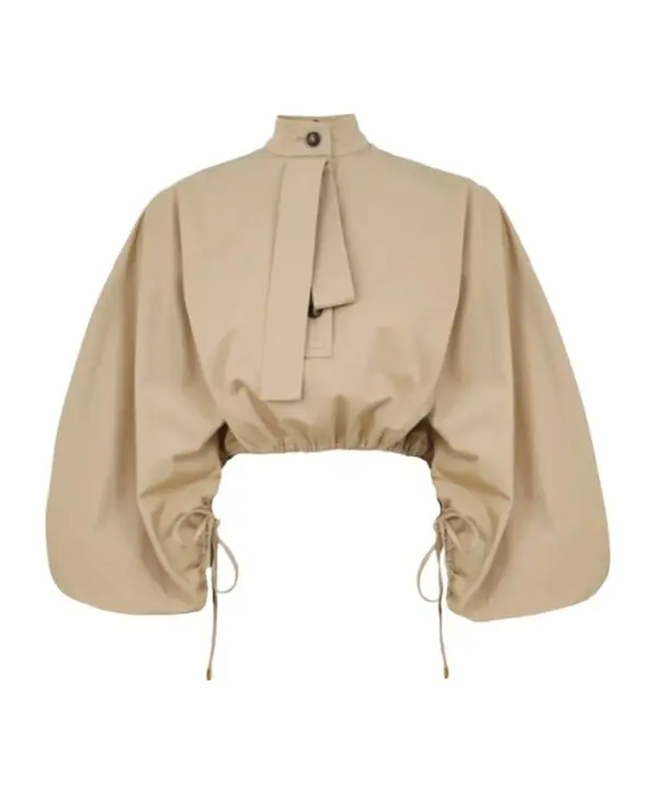 Zimmermann Rebellion Cropped Drawstring Jacket - Light Brown