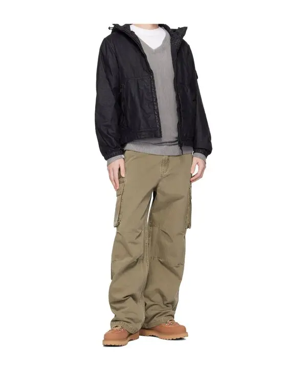 Stone Island Logo Patch Hooded Jacket - Black