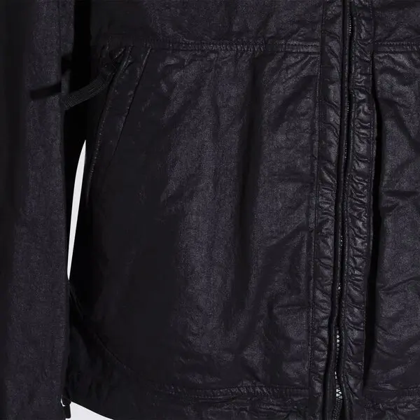 Stone Island Logo Patch Hooded Jacket - Black