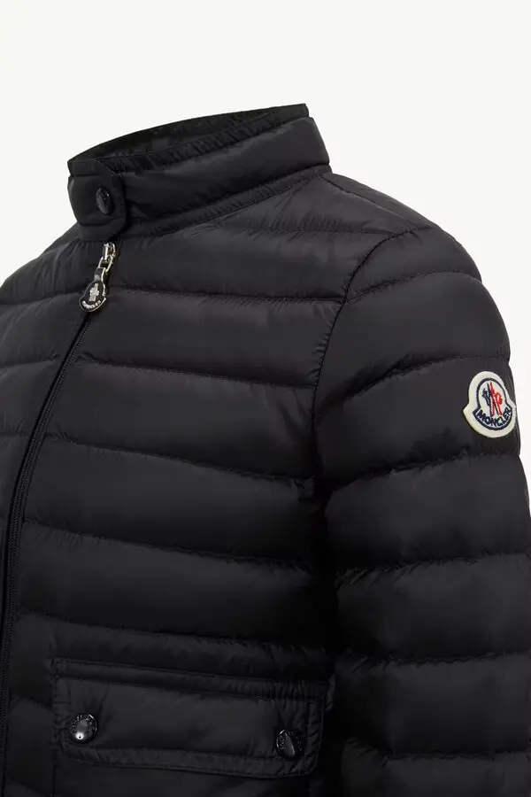 Moncler Lans Down Jacket With Stand Collar And Zip-up Closure - Black