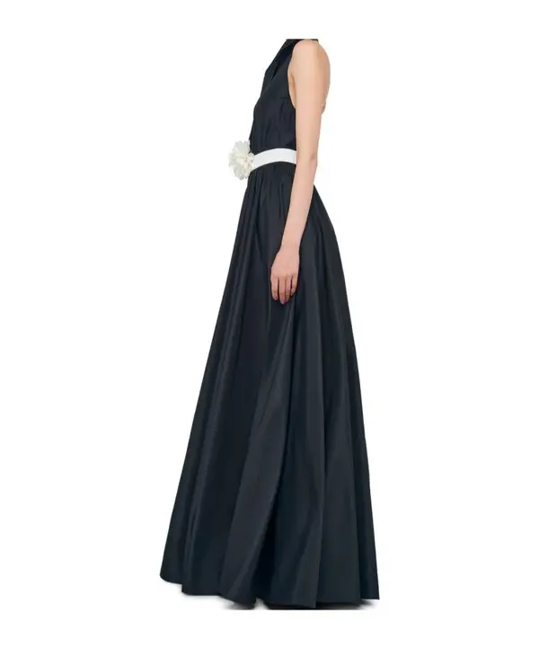 Norma Kamali Halterneck Belted Maxi Dress
