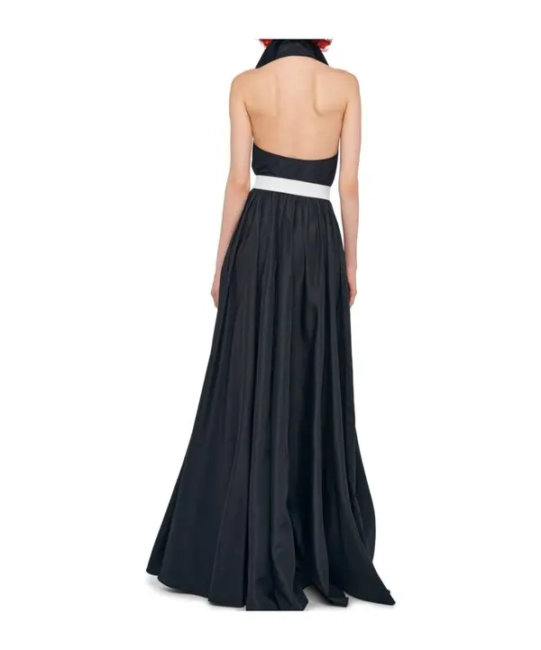 Norma Kamali Halterneck Belted Maxi Dress