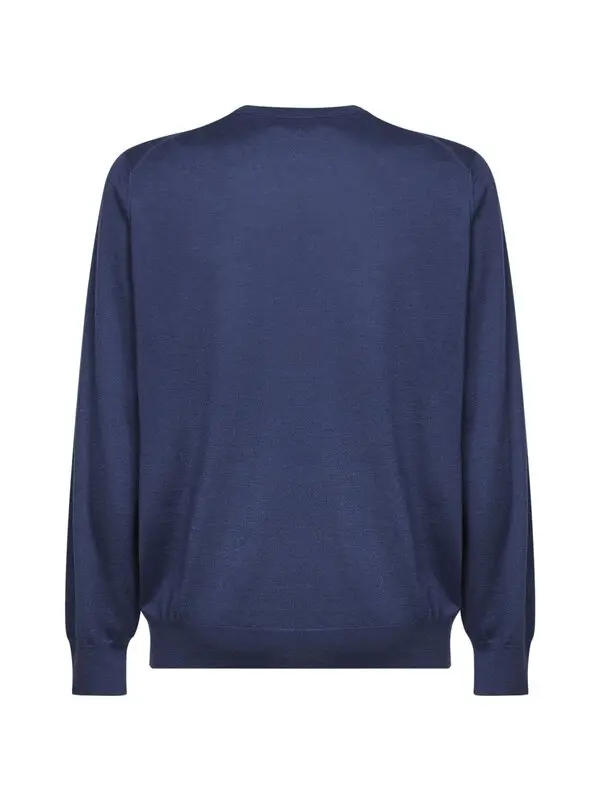 Brunello Cucinelli Ribbed Crewneck Knitted Sweater - Blue