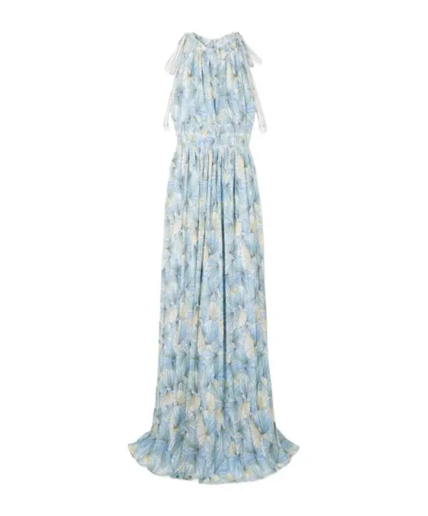 Veronica Beard Yardley Printed Sleeveless Ruffled Maxi Dress