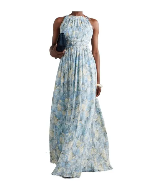 Veronica Beard Yardley Printed Sleeveless Ruffled Maxi Dress