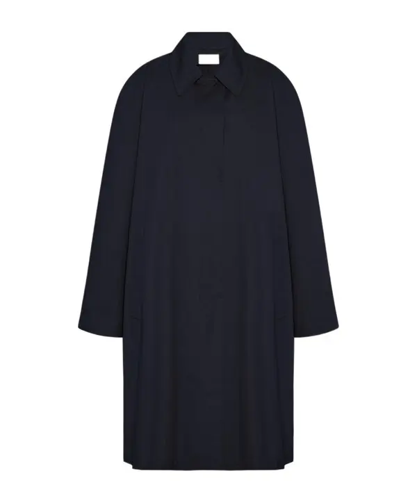 THE ROW Single-breasted Long Coat - Deep Navy Blue