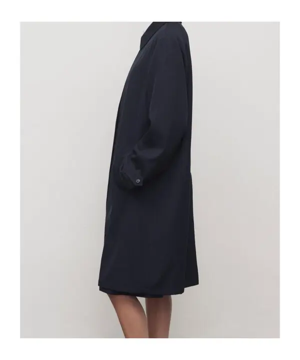 THE ROW Single-breasted Long Coat - Deep Navy Blue
