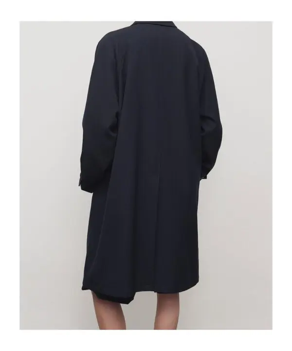 THE ROW Single-breasted Long Coat - Deep Navy Blue