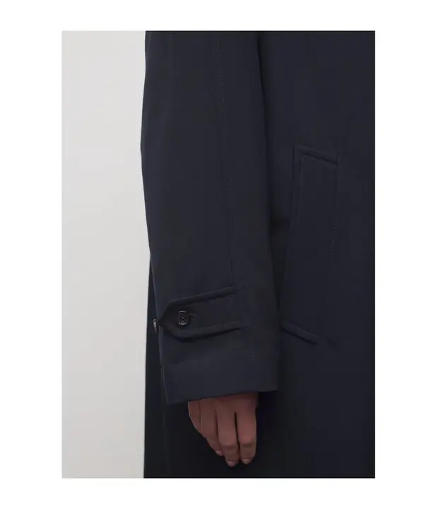THE ROW Single-breasted Long Coat - Deep Navy Blue